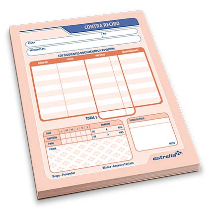 CONTRA RECIBO ESTRELLA DUPLICADO 50 HJS – GlaretumStore